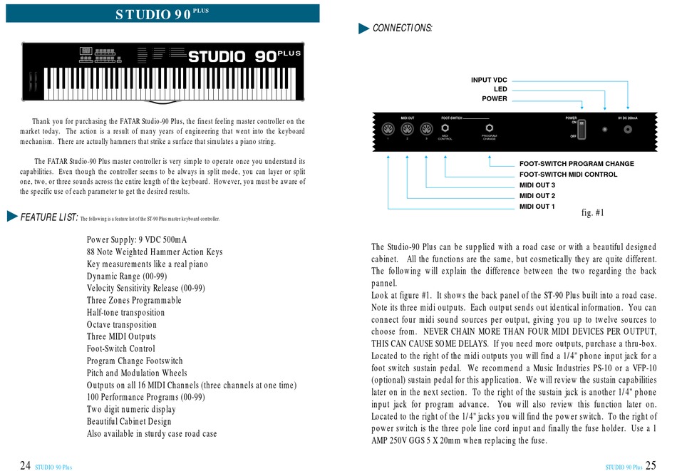 Feature List - Fatar Studio 900 Anleitung [Seite 13] | ManualsLib