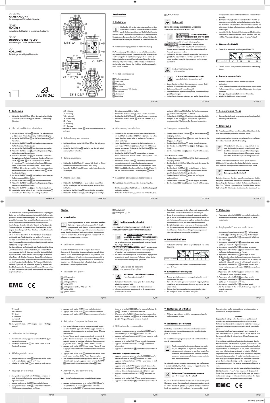 AURIOL Z31812A BEDIENUNGSANLEITUNG Pdf-Herunterladen | ManualsLib