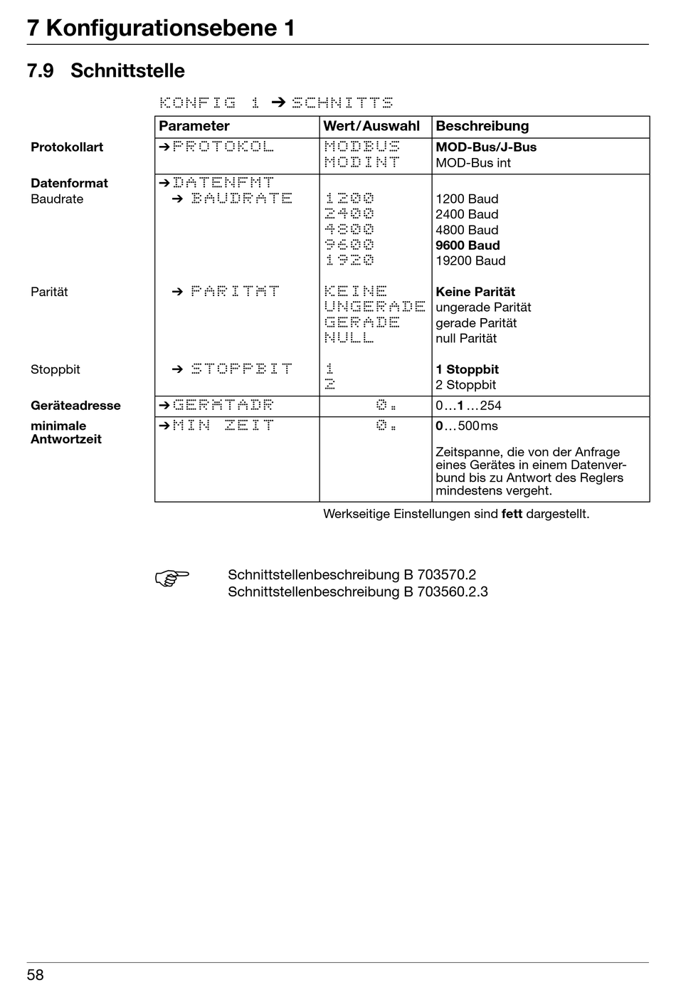 Schnittstelle - JUMO DICON 500 Betriebsanleitung [Seite 58] | ManualsLib