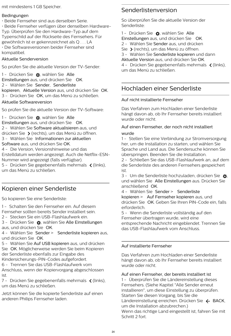 Kopieren Einer Senderliste; Hochladen Einer Senderliste - Philips 6482 series Benutzerhandbuch ...