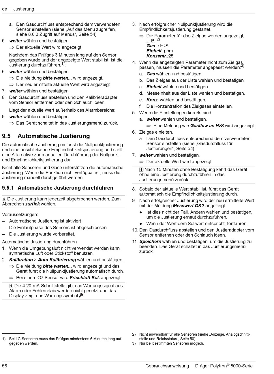 Automatische Justierung; Automatische Justierung Durchführen - Dräger ...
