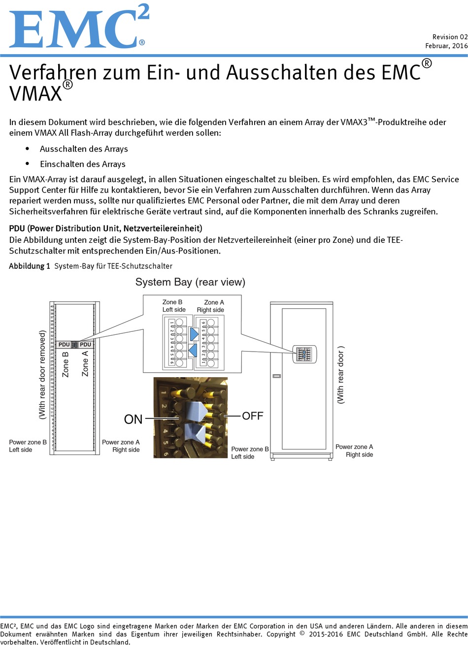 EMC VMAX-SERIE VERFAHREN ZUM EIN- UND AUSSCHALTEN Pdf-Herunterladen ...