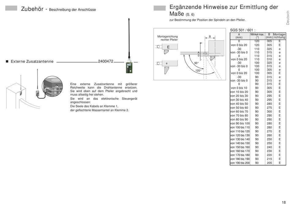Ergänzende Hinweise Zur Ermittlung Der Maße - SOMFY SGS 501 ...