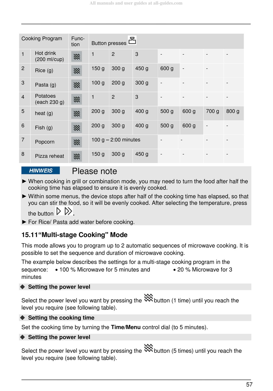 Multi-Stage Cooking" Mode - CASO DESIGN MI 30 Ceramic ...