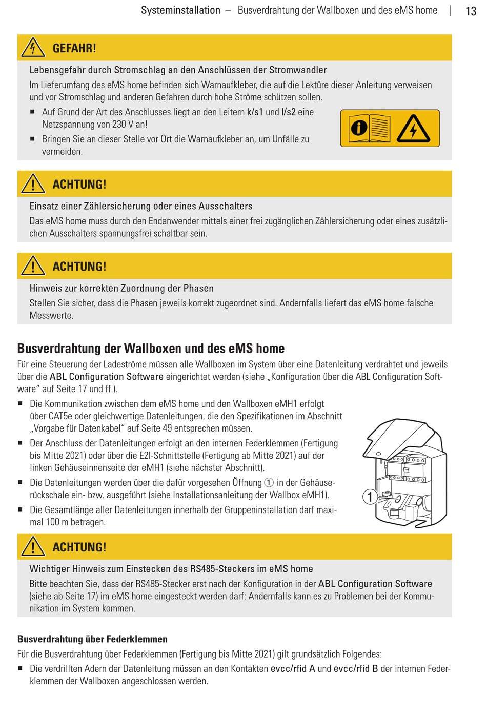 Busverdrahtung Der Wallboxen Und Des - ABL eMS home Benutzerhandbuch ...