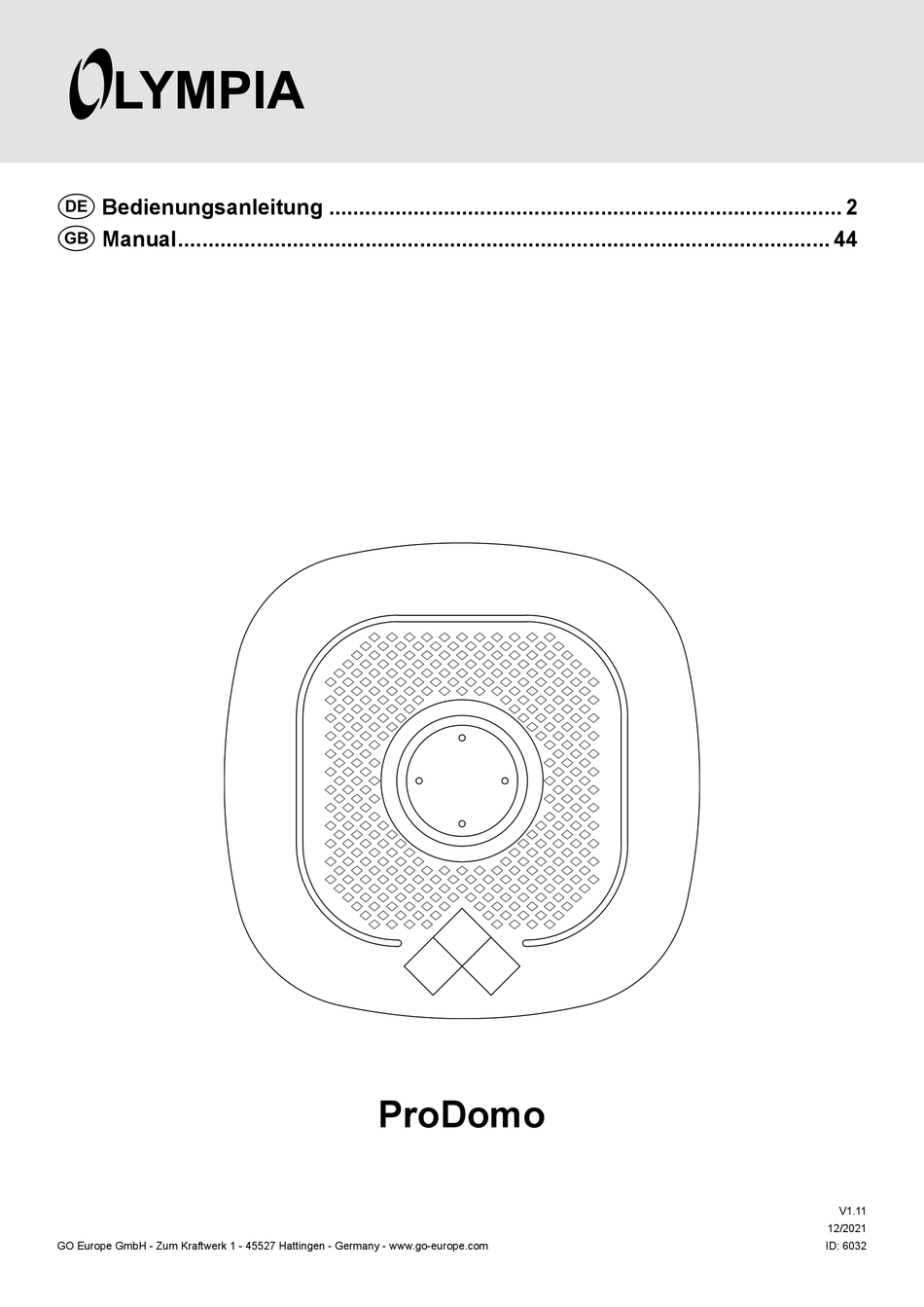 OLYMPIA PRODOMO BEDIENUNGSANLEITUNG Pdf-Herunterladen | ManualsLib