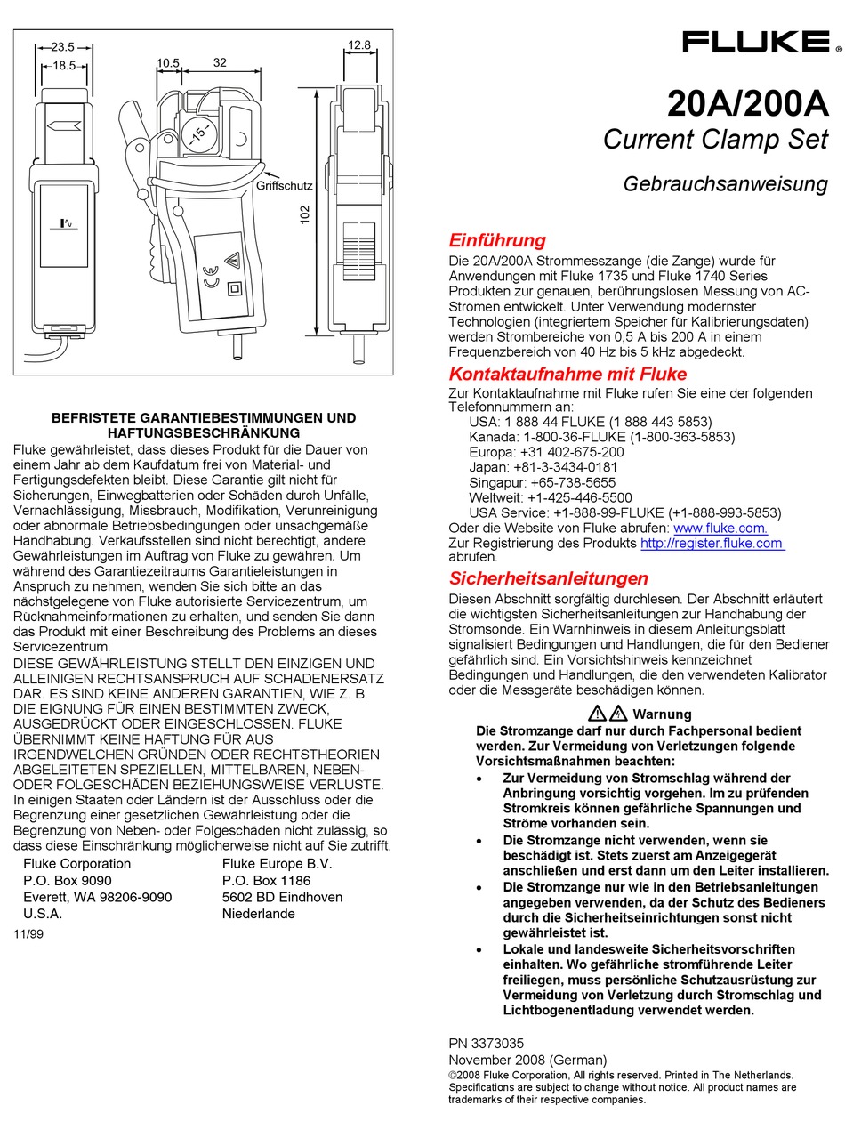 FLUKE 20A GEBRAUCHSANWEISUNG Pdf-Herunterladen | ManualsLib
