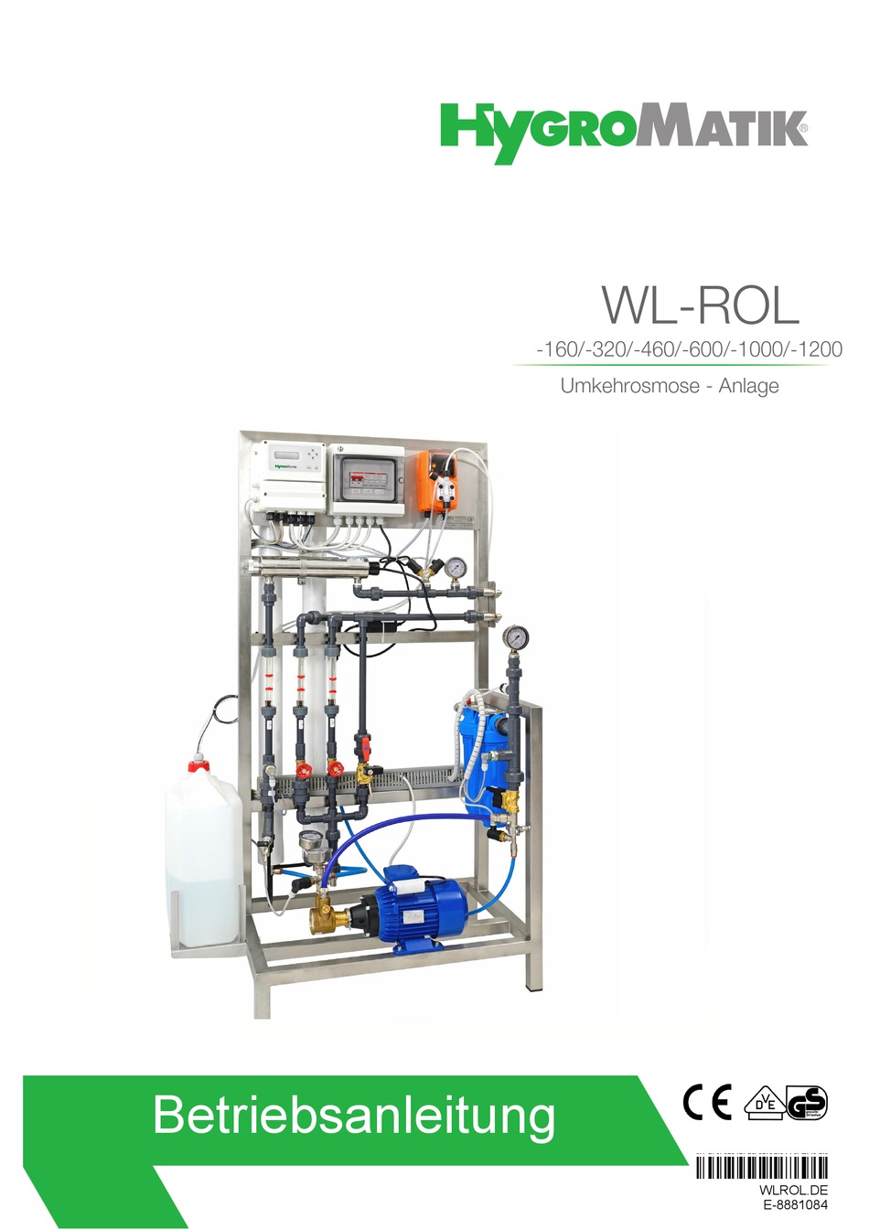 HYGROMATIK WL-ROL-160 BETRIEBSANLEITUNG Pdf-Herunterladen | ManualsLib