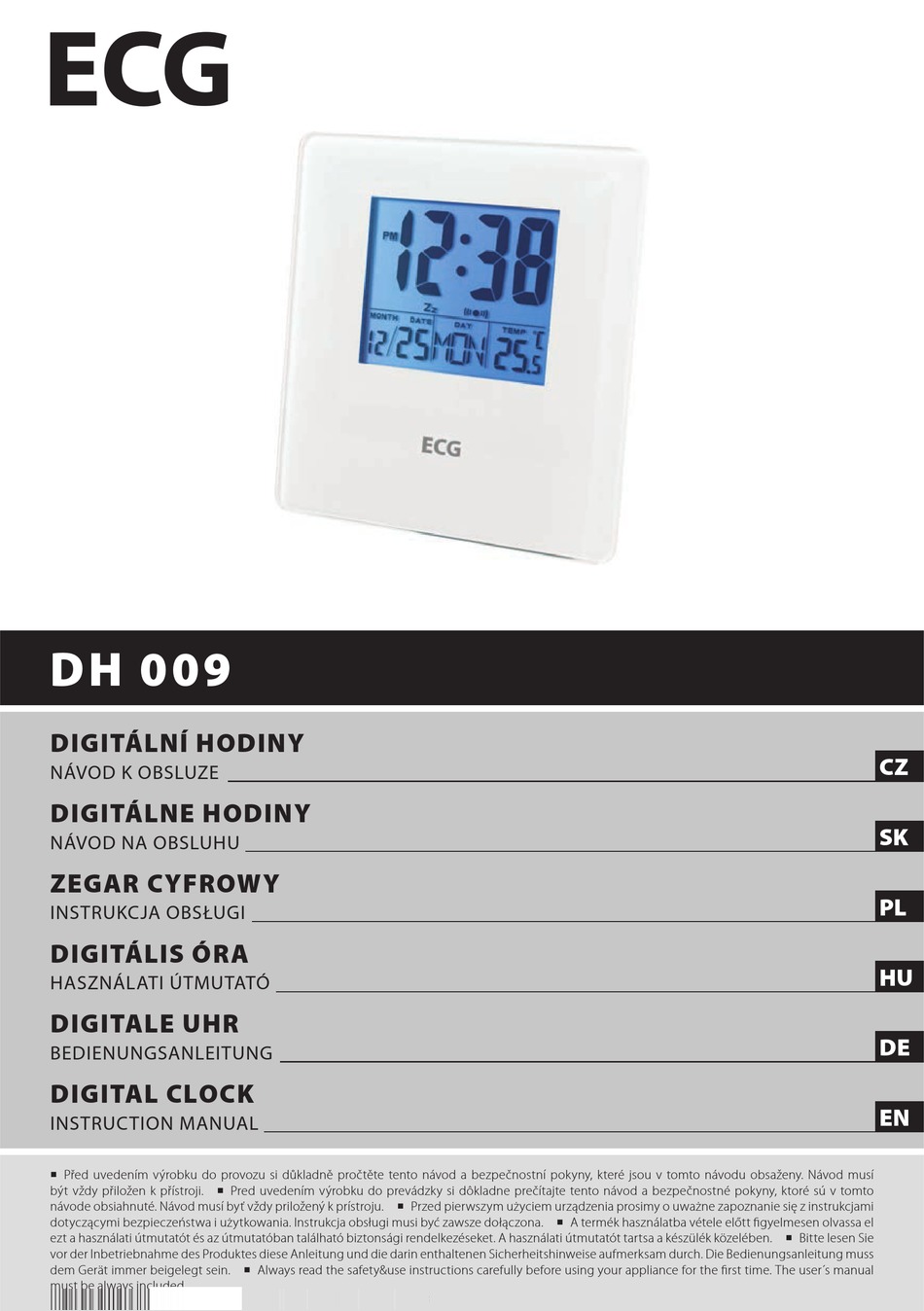 ECG DH 009 BEDIENUNGSANLEITUNG Pdf-Herunterladen | ManualsLib