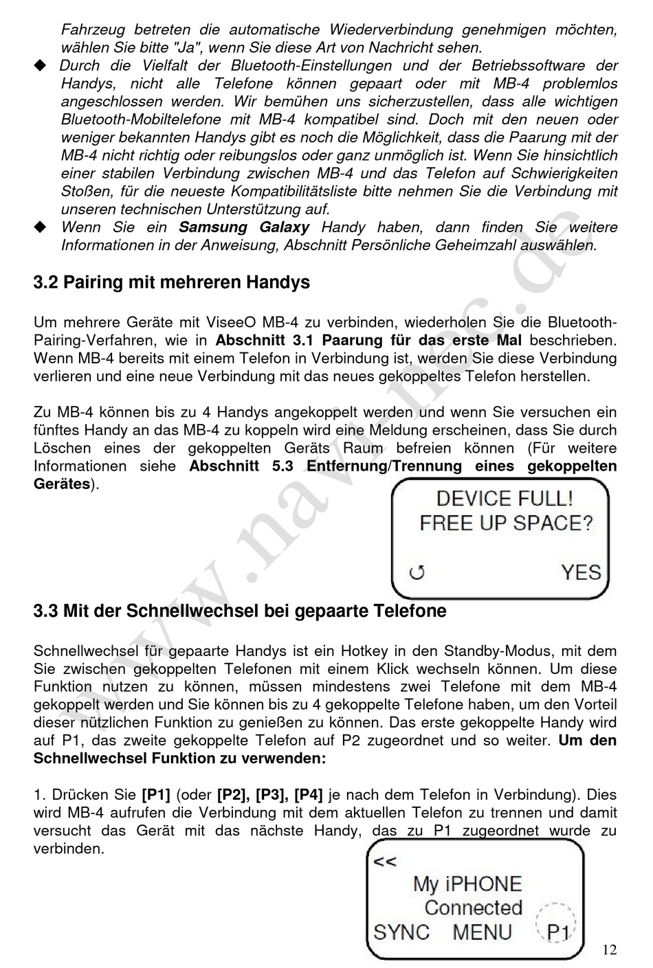 Paarung Mit Mehreren Handys; Mit Der Schnellwechsel Bei Gepaarte ...