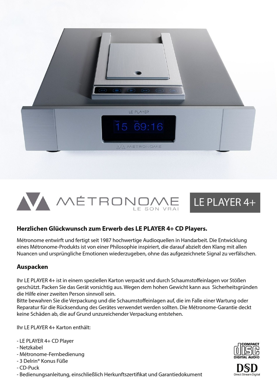 METRONOME LE PLAYER 4+ BEDIENUNGSANLEITUNG Pdf-Herunterladen | ManualsLib