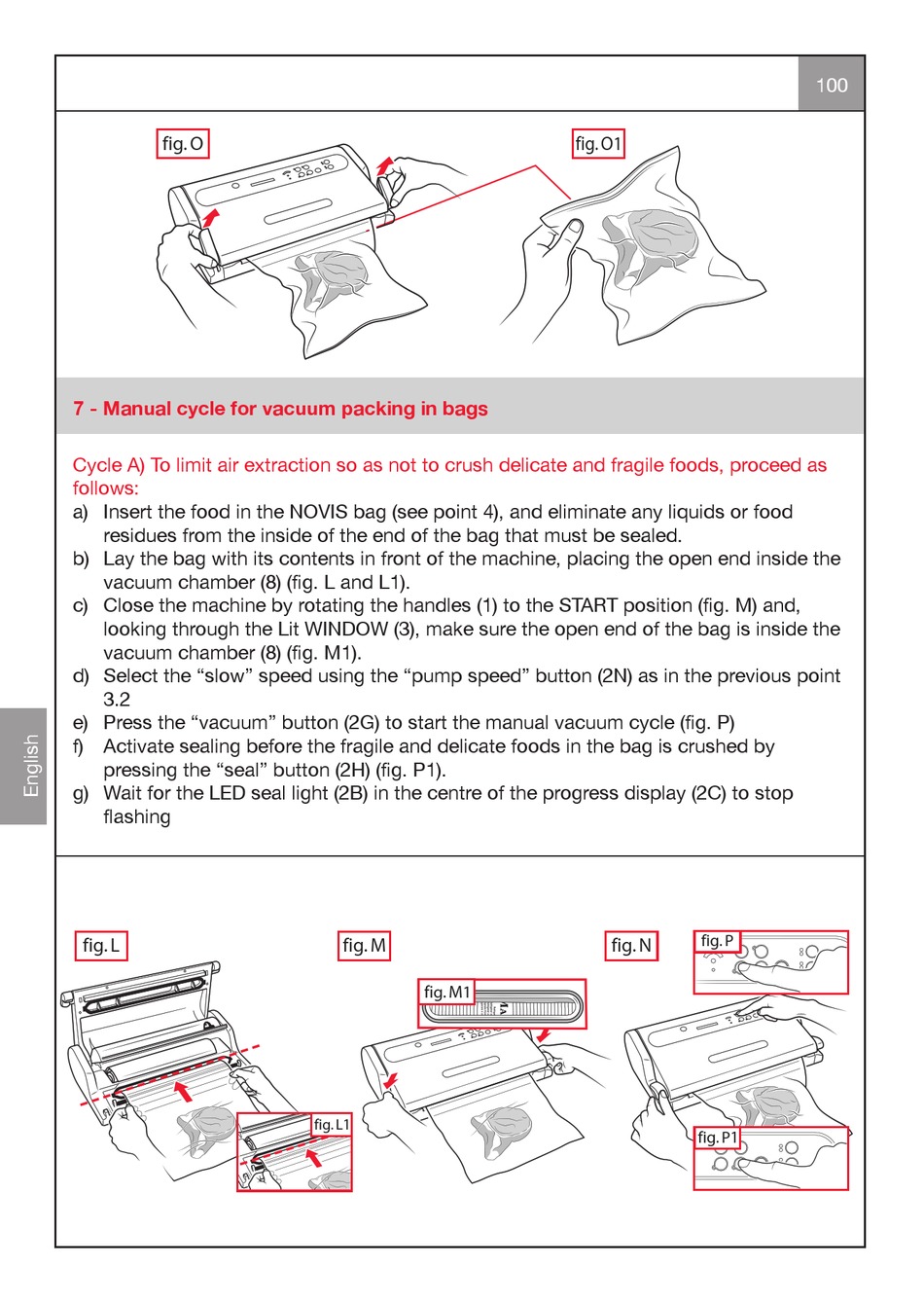 Manual Cycle For Vacuum Packing In Bags - Novis VAKUUMIER SYSTEM PLUS Bedienungsanleitung [Seite ...