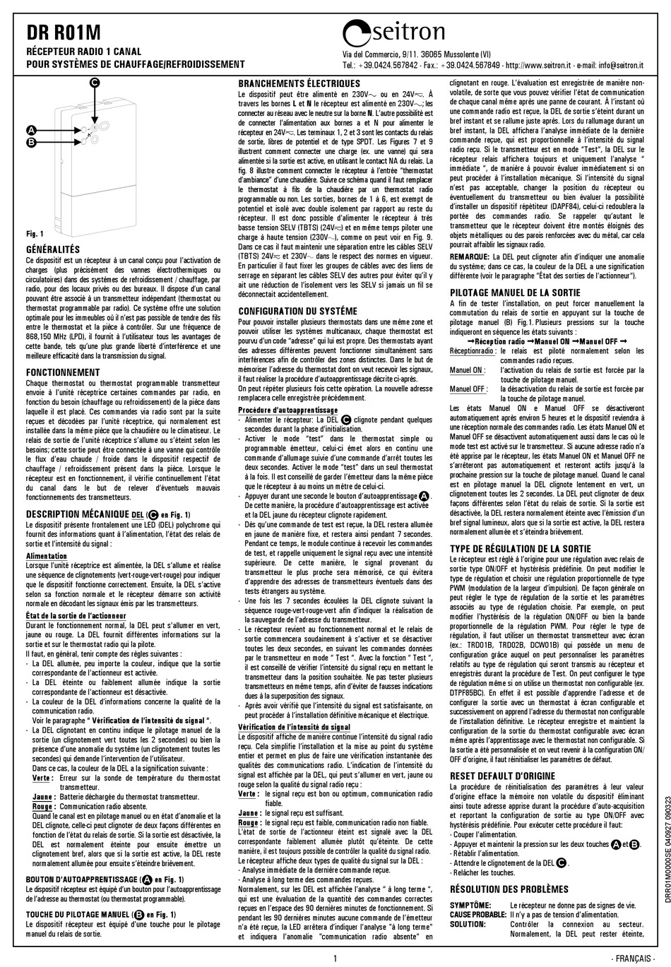 SEITRON DR R01M BEDIENUNGSANLEITUNG Pdf-Herunterladen | ManualsLib
