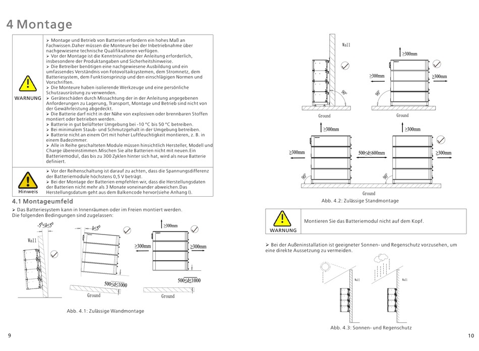 Montage - Growatt ARK-Serie Benutzerhandbuch [Seite 7] | ManualsLib