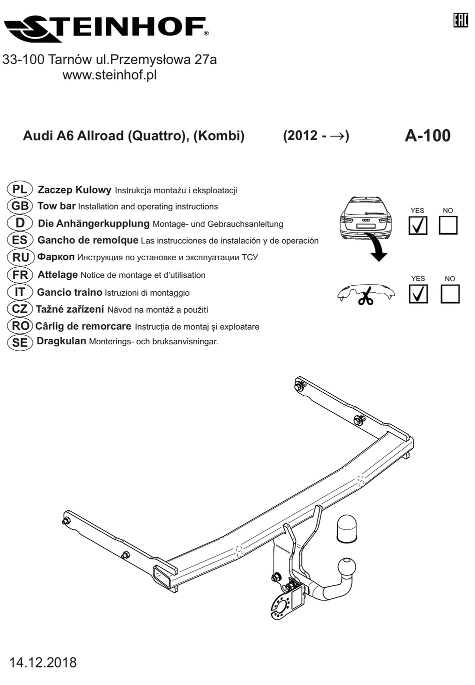 STEINHOF A-100 MONTAGE- UND GEBRAUCHSANLEITUNG Pdf-Herunterladen ...