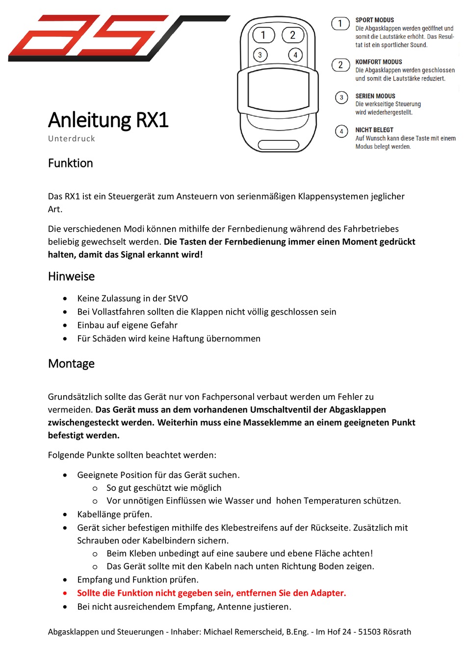 ASR RX1 ANLEITUNG Pdf-Herunterladen | ManualsLib