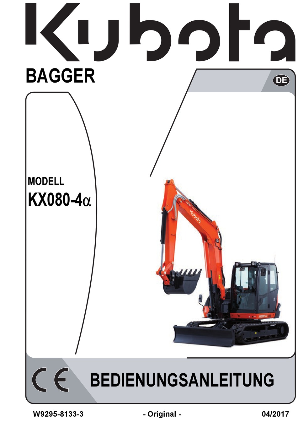Kubota Kx080 4a Bedienungsanleitung Pdf Herunterladen Manualslib