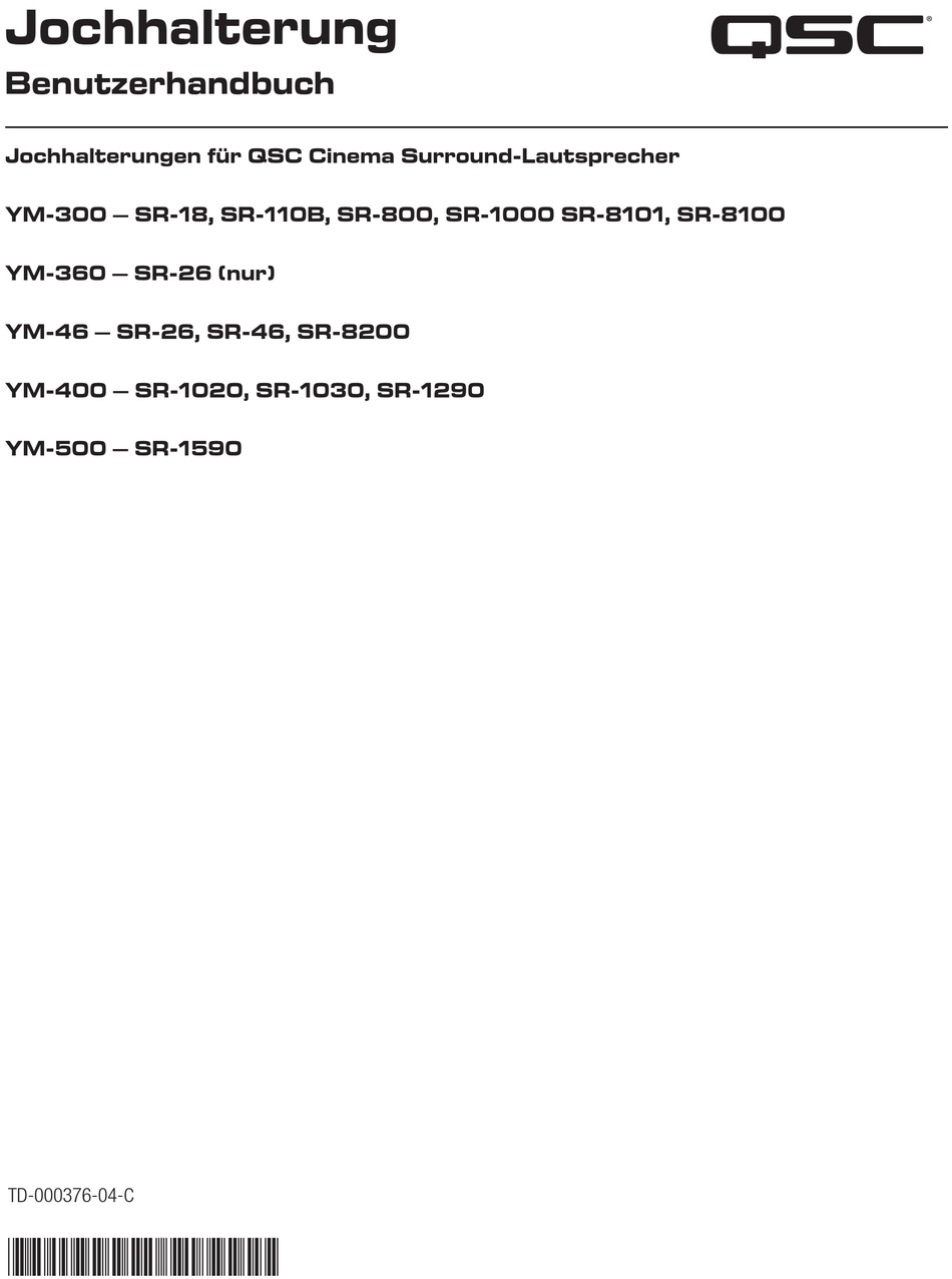 QSC YM-300 BENUTZERHANDBUCH Pdf-Herunterladen | ManualsLib