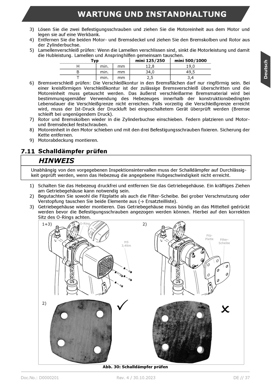 Schalldämpfer Prüfen - J.D.Neuhaus JDN AIR HOISTS MINI 125 Montage- Und ...