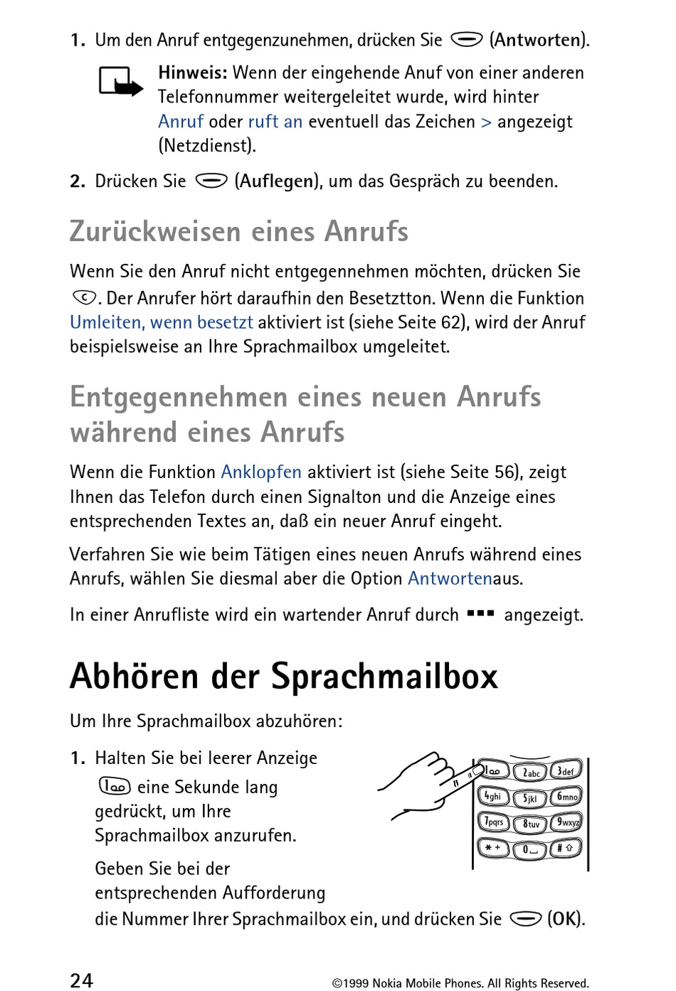 Zurückweisen Eines Anrufs; Entgegennehmen Eines Neuen Anrufs Während ...