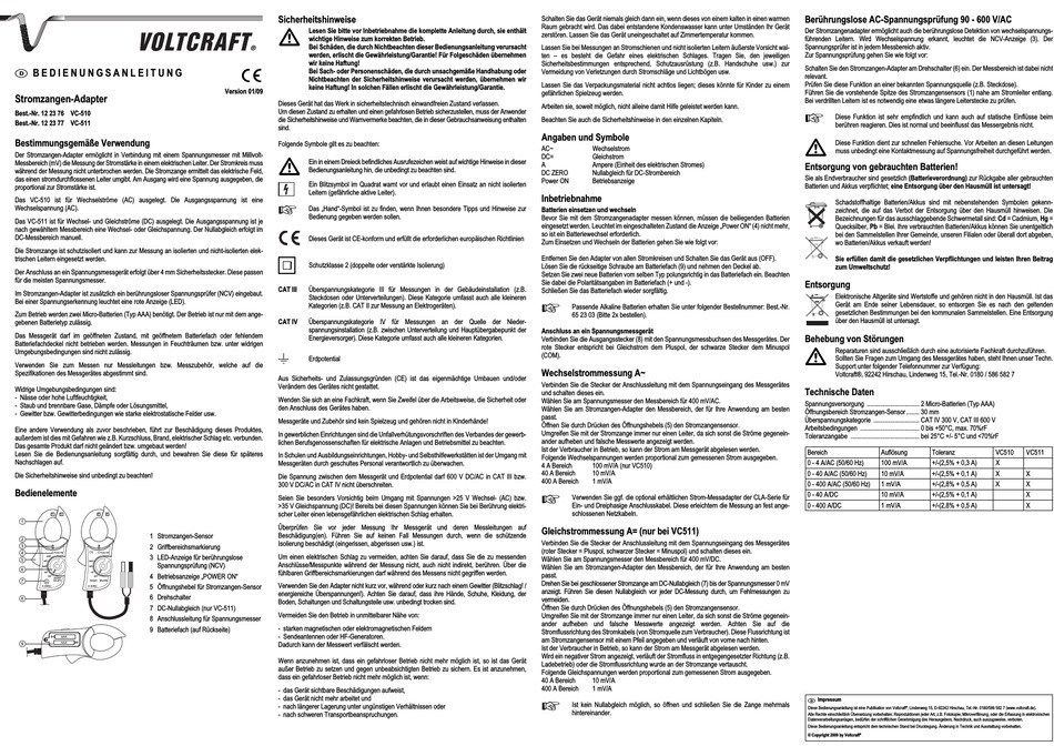 VOLTCRAFT VC-510 BEDIENUNGSANLEITUNG Pdf-Herunterladen | ManualsLib