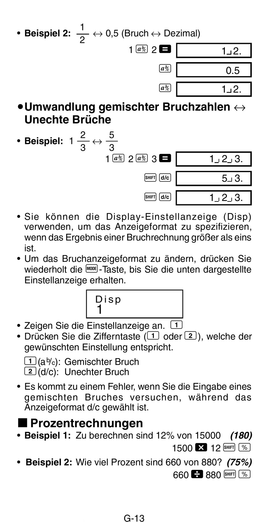 Kprozentrechnungen - Casio fx-820MS Bedienungsanleitung [Seite 15 ...