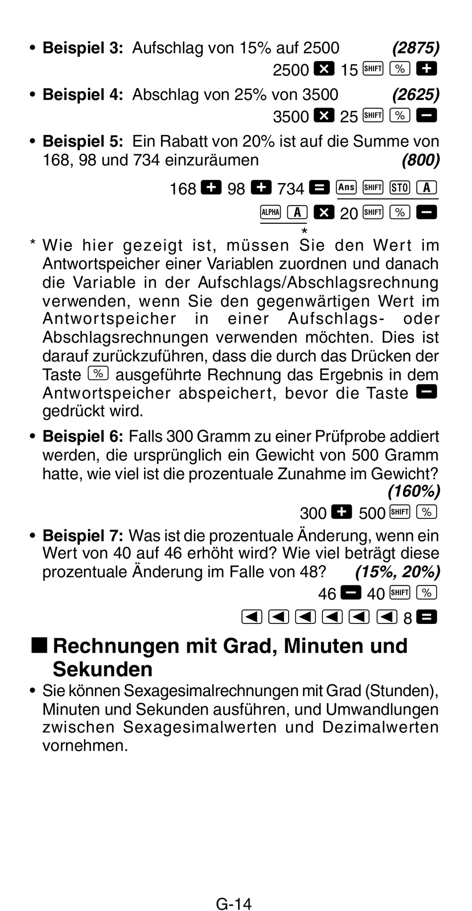 Krechnungen Mit Grad Minuten Und Sekunden Casio Fx 820MS
