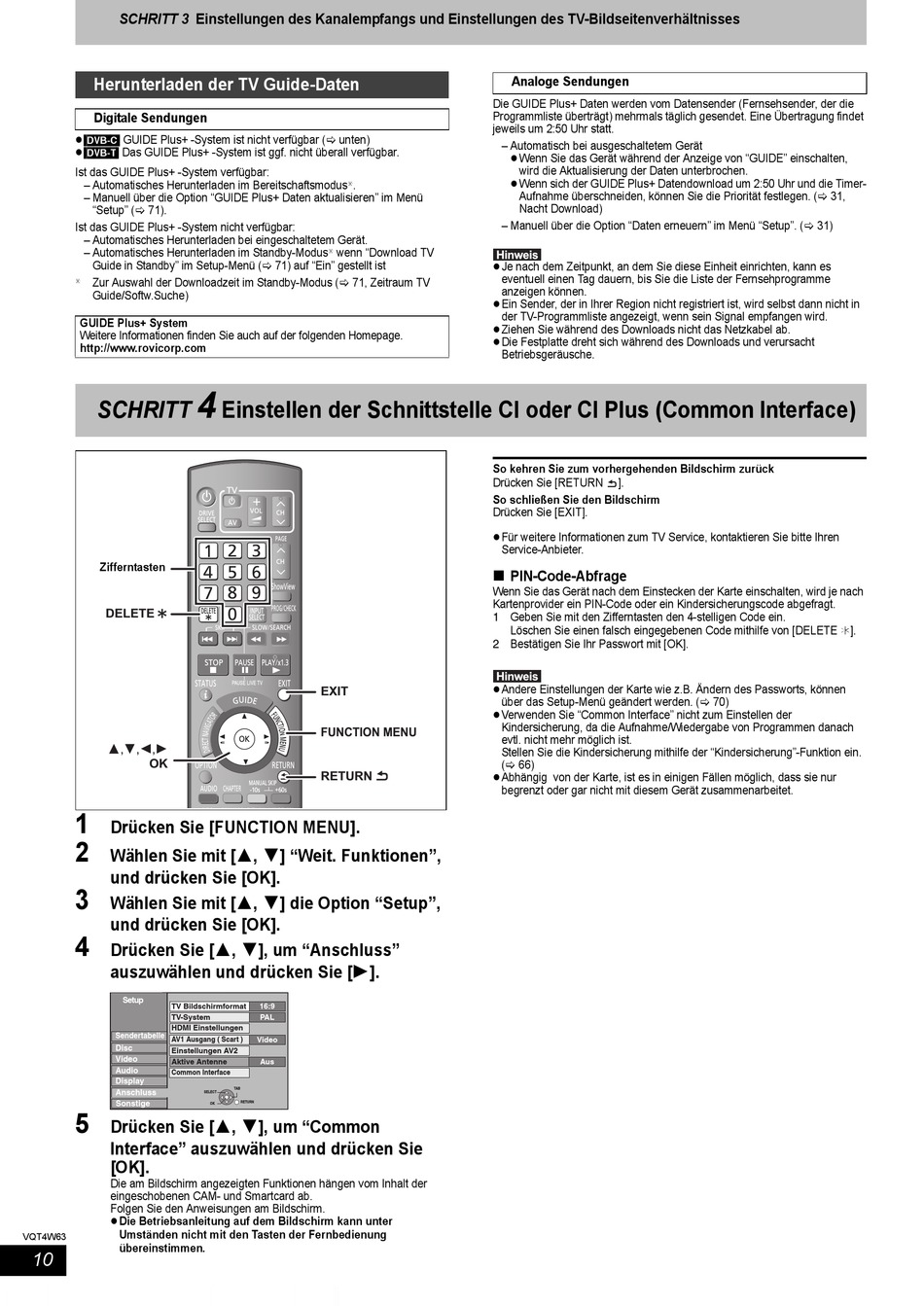 Schritt 4 Einstellen Der Schnittstelle Ci Oder Ci Plus (Common ...