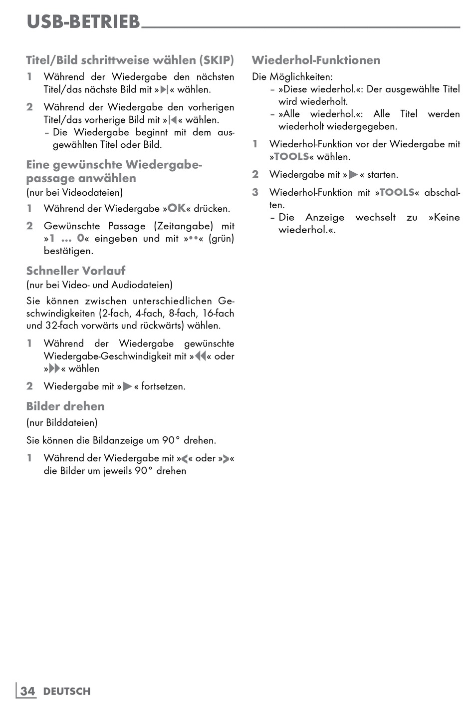 Schneller­vorlauf - Grundig 28 VLE 5401 SG Bedienungsanleitung [Seite ...