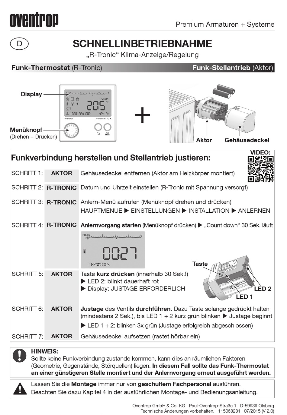 OVENTROP R-TRONIC SCHNELLINBETRIEBNAHME Pdf-Herunterladen | ManualsLib
