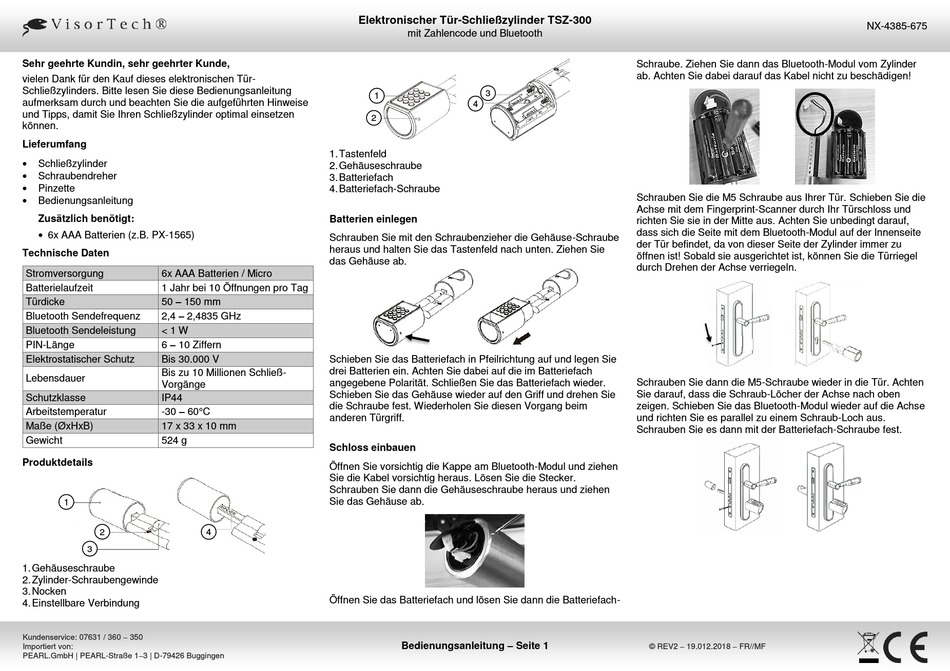 VISORTECH TSZ-300 BEDIENUNGSANLEITUNG Pdf-Herunterladen | ManualsLib