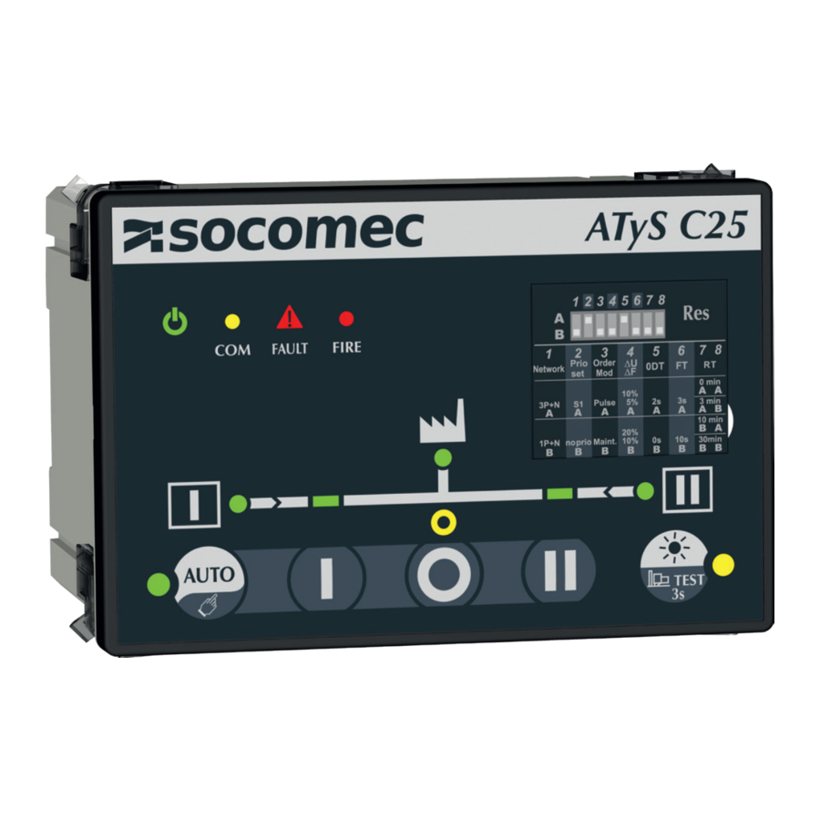 Socomec ATyS C25 - ATS Controller Schnellstartanleitung | ManualsLib