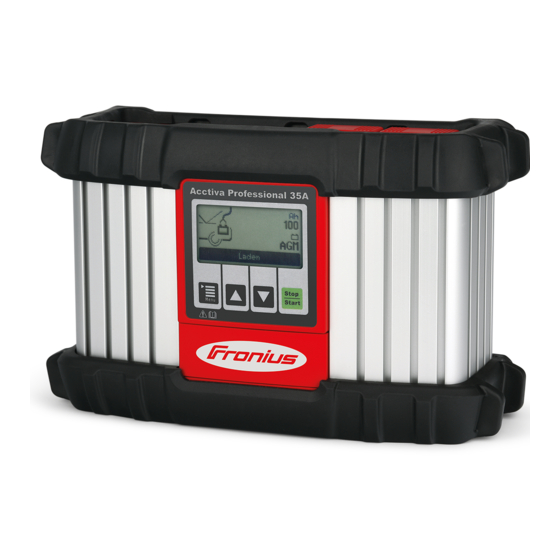 FRONIUS ACCTIVA PROFESSIONAL 35 A BEDIENUNGSANLEITUNG Pdf-Herunterladen | ManualsLib