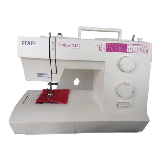 PFAFF HOBBY 1132 GEBRAUCHSANLEITUNG Pdf-Herunterladen | ManualsLib