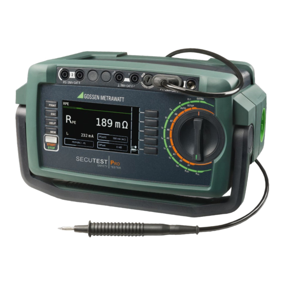 Messung Von Schutzleiterwiderständen - Rpe - Kometec SECUTEST PRO ...