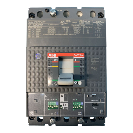 ABB SACE TMAX XT4 INSTALLATIONSANLEITUNG Pdf-Herunterladen | ManualsLib