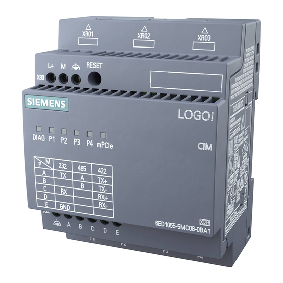 SIEMENS LOGO! CIM BEDIENHANDBUCH Pdf-Herunterladen | ManualsLib
