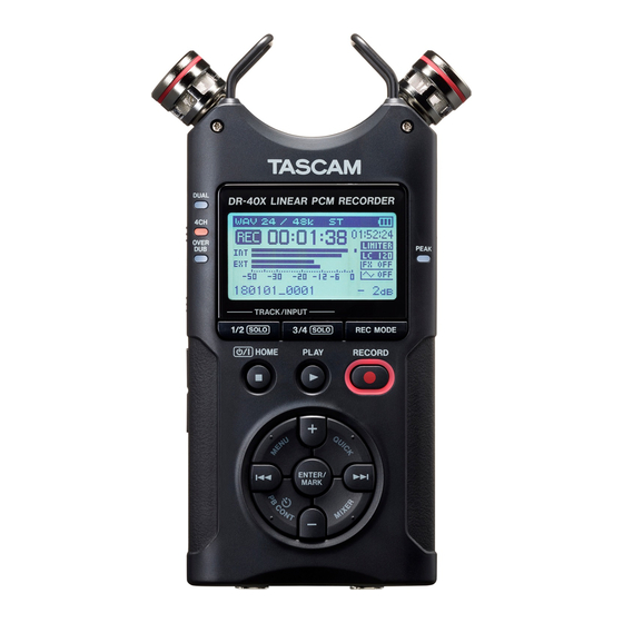 TASCAM DR-40X REFERENZHANDBUCH Pdf-Herunterladen | ManualsLib