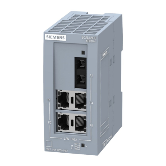 SIEMENS SIMATIC NET SCALANCE XB-000 BETRIEBSANLEITUNG Pdf-Herunterladen ...