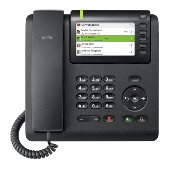 Aufzeichnung Entgangener Anrufe Anzeigen - Unify OpenScape Desk Phone ...