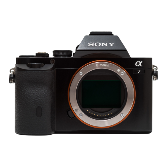 SONY ALPHA 7 SERIE GEBRAUCHSANLEITUNG Pdf-Herunterladen | ManualsLib